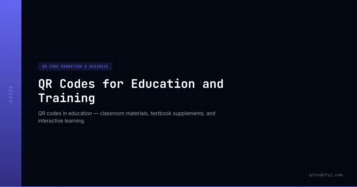 QR Codes for Education and Training — QRCodeFYI